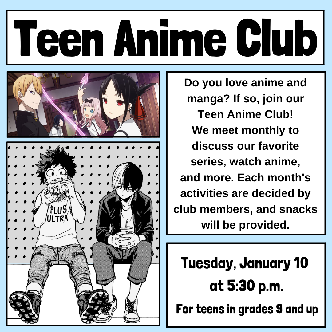Anime Club Flyer 1 Brainerd Memorial Library